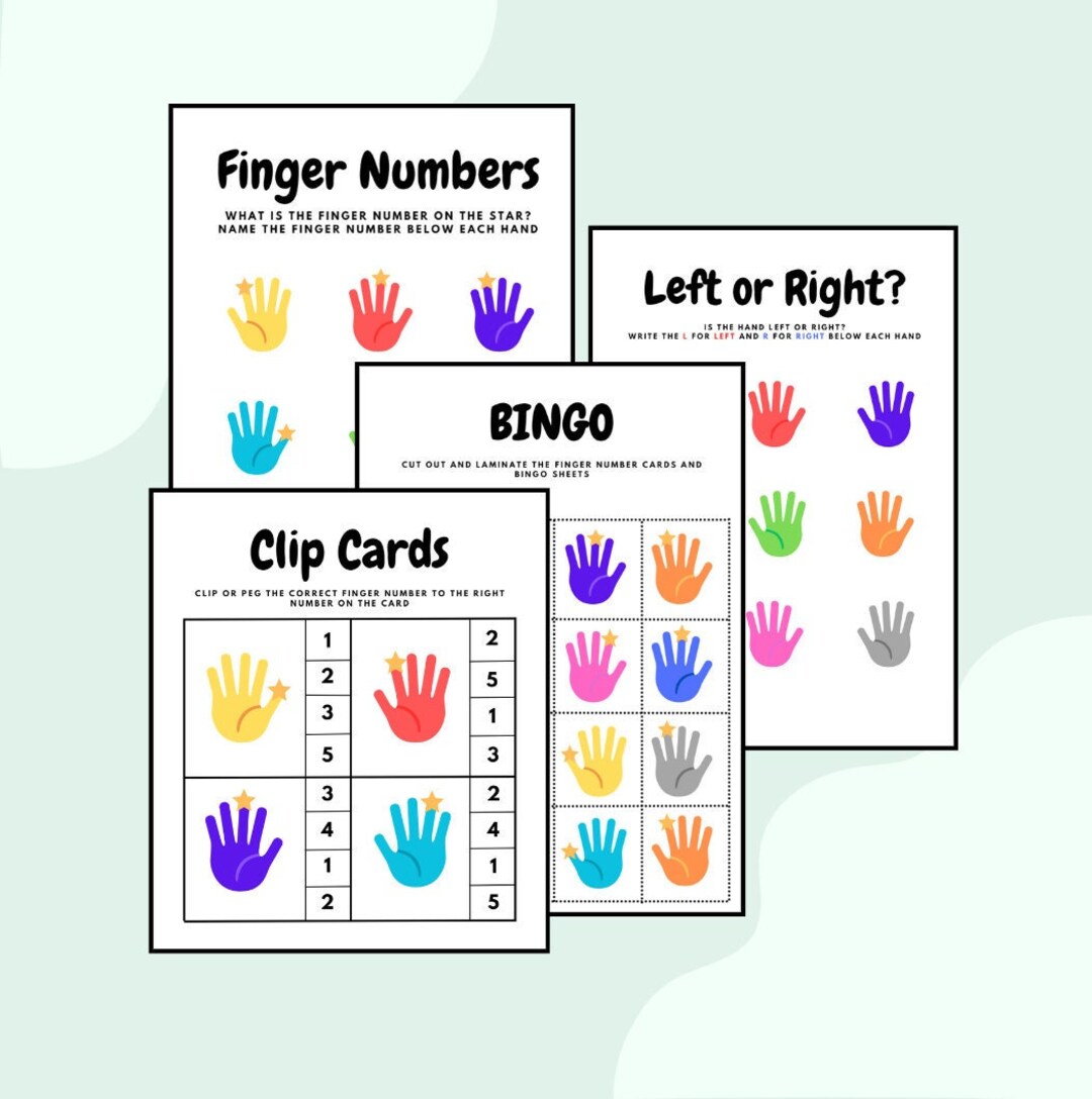 Printable Piano Finger Number Activities and Games - Etsy