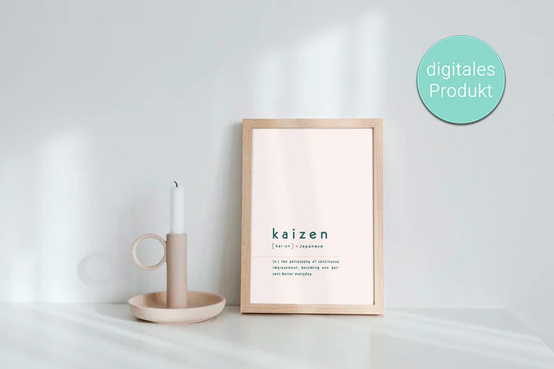 Digital Print / Kaizen Poster English / Kaizen Definition / Interior ...