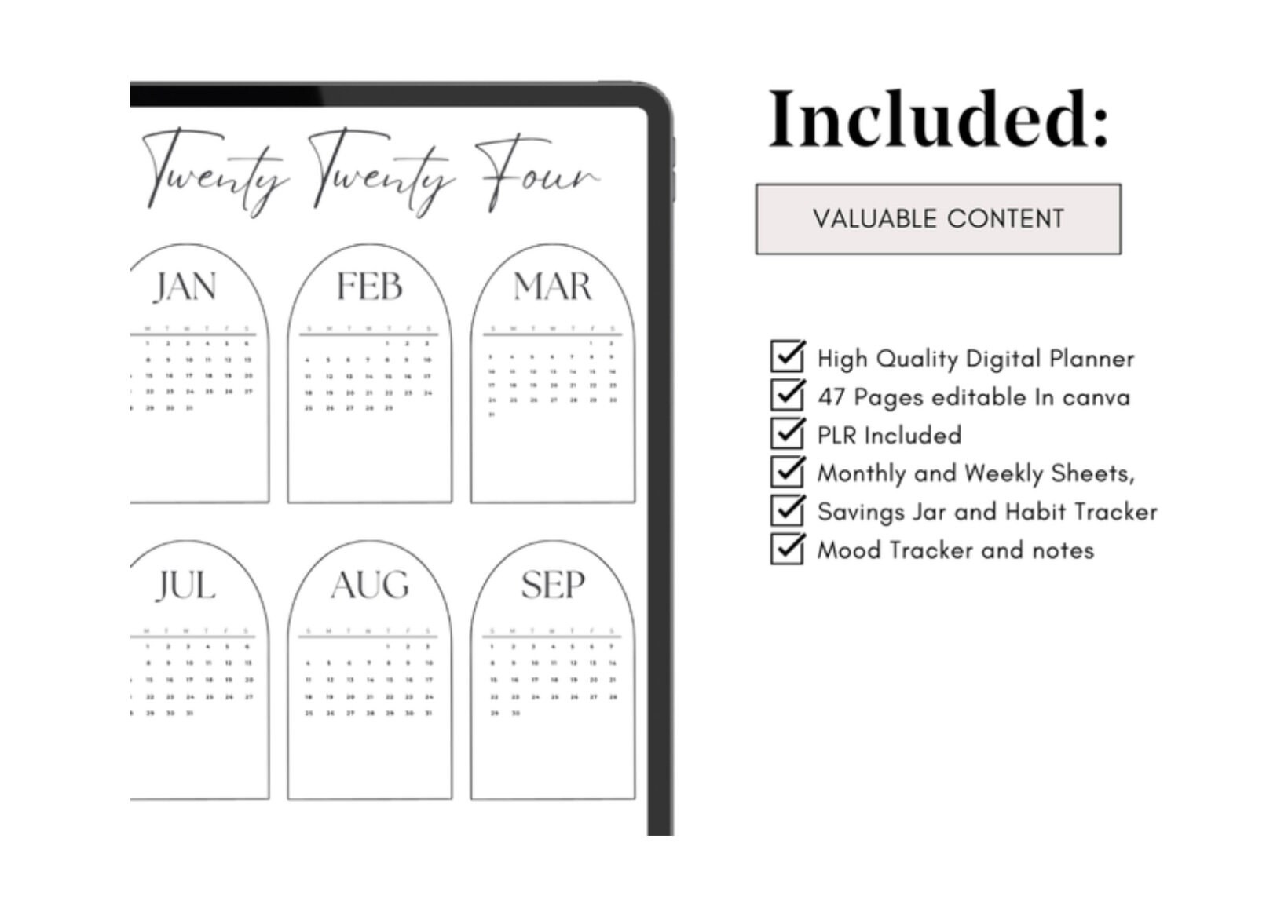 Digital Planner 2024 Simple 2024 Planner, iPad Planner, Minimalest ...