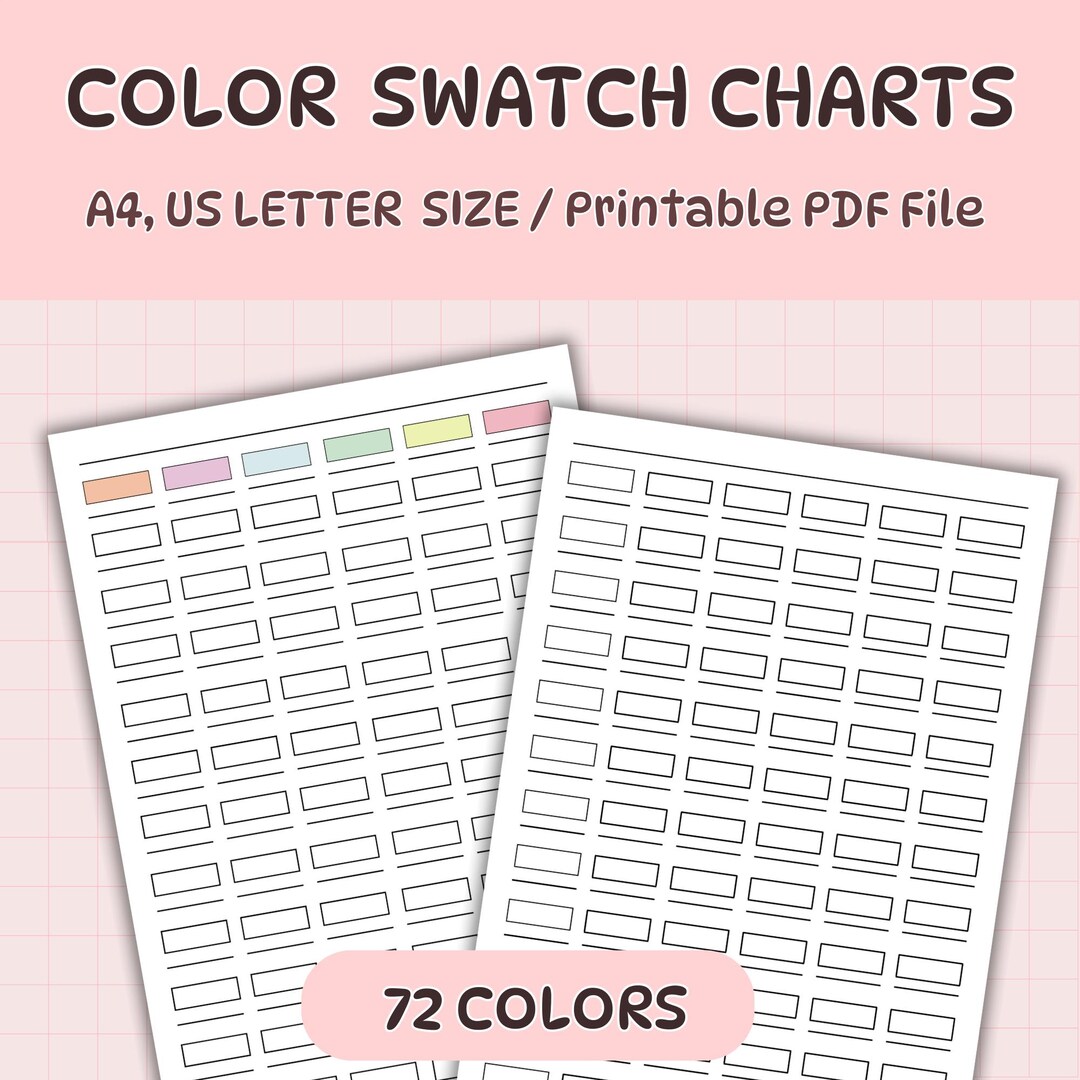 Color Swatch Chart,blank Color Chart, Swatch Test,color Swatch Pages ...