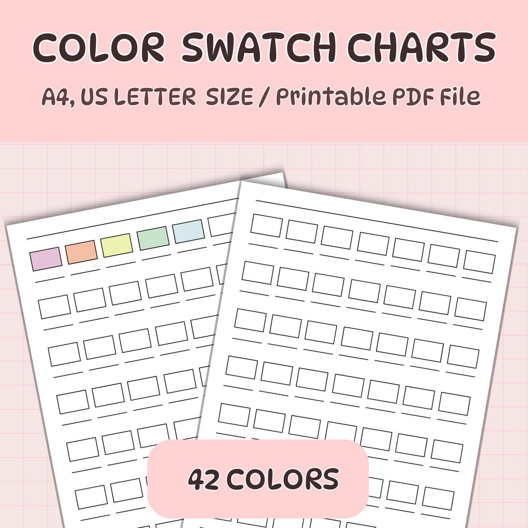 Color Swatch Chart,blank Color Chart,printable Color Swatch Pages ...