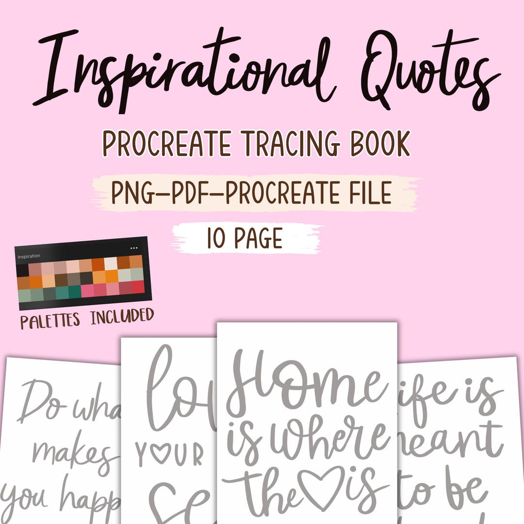 Inspirational Quotes,procreate Lettering,tracing Pages,tracing for ...