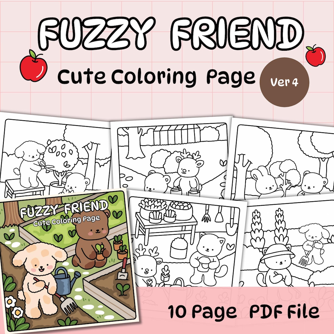 Fuzzy Friends Coloring Book ,cute & Cozy Animal Coloring Pages for ...