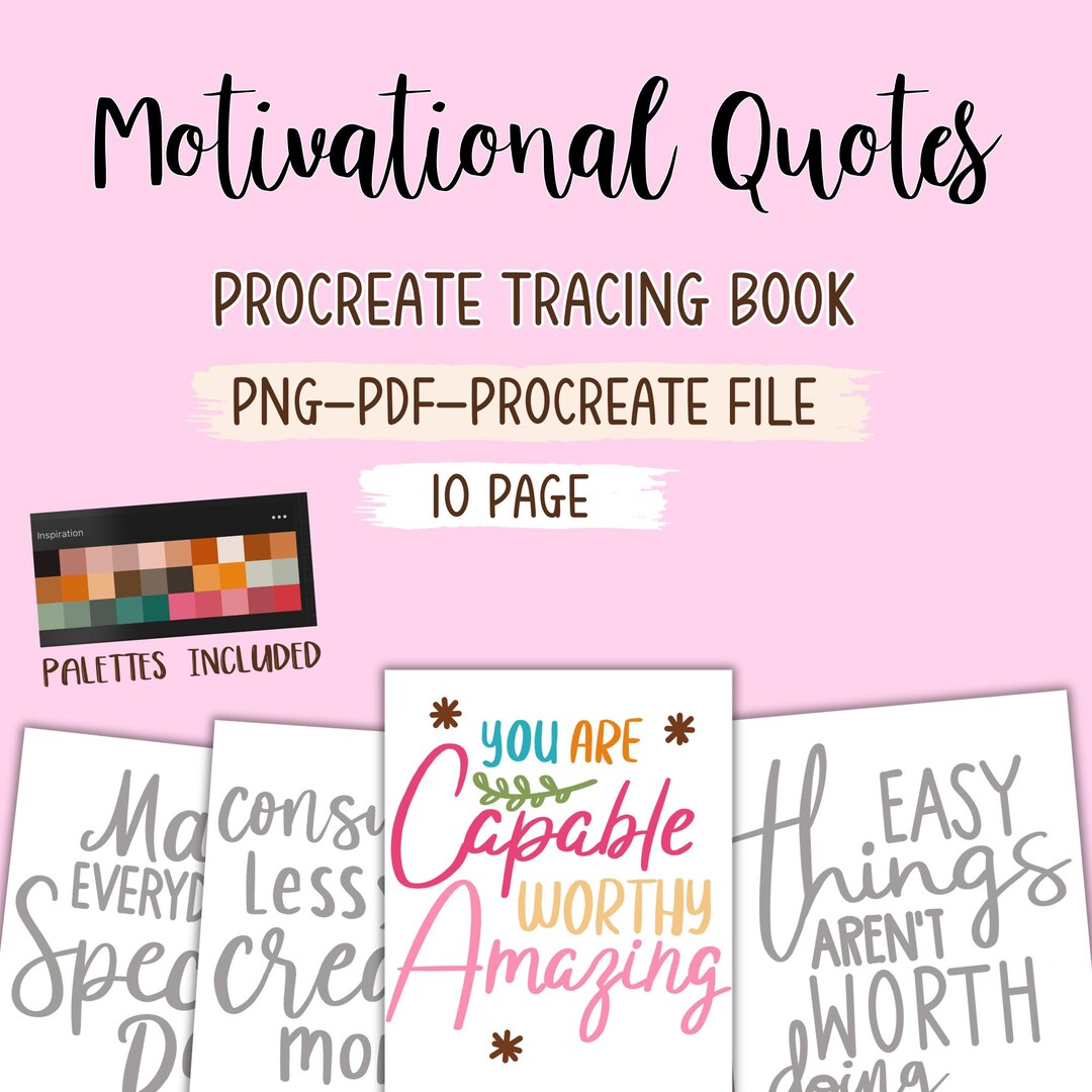 Motivational Quotes ,procreate Lettering,tracing Pages,tracing for ...