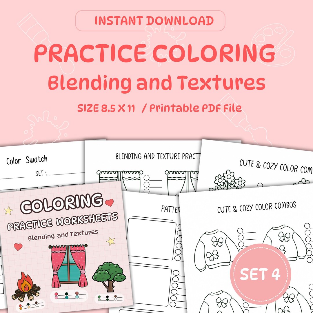 Coloring Practice Book: Blending & Shading Swatch Charts (PDF File) - Etsy