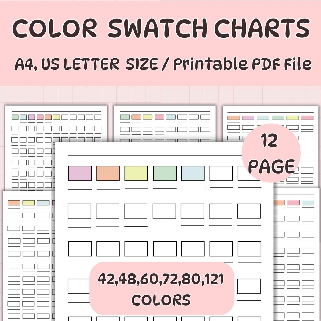 Color Swatch Chart,swatch Test,blank Color Chart,color Swatch Pages ...