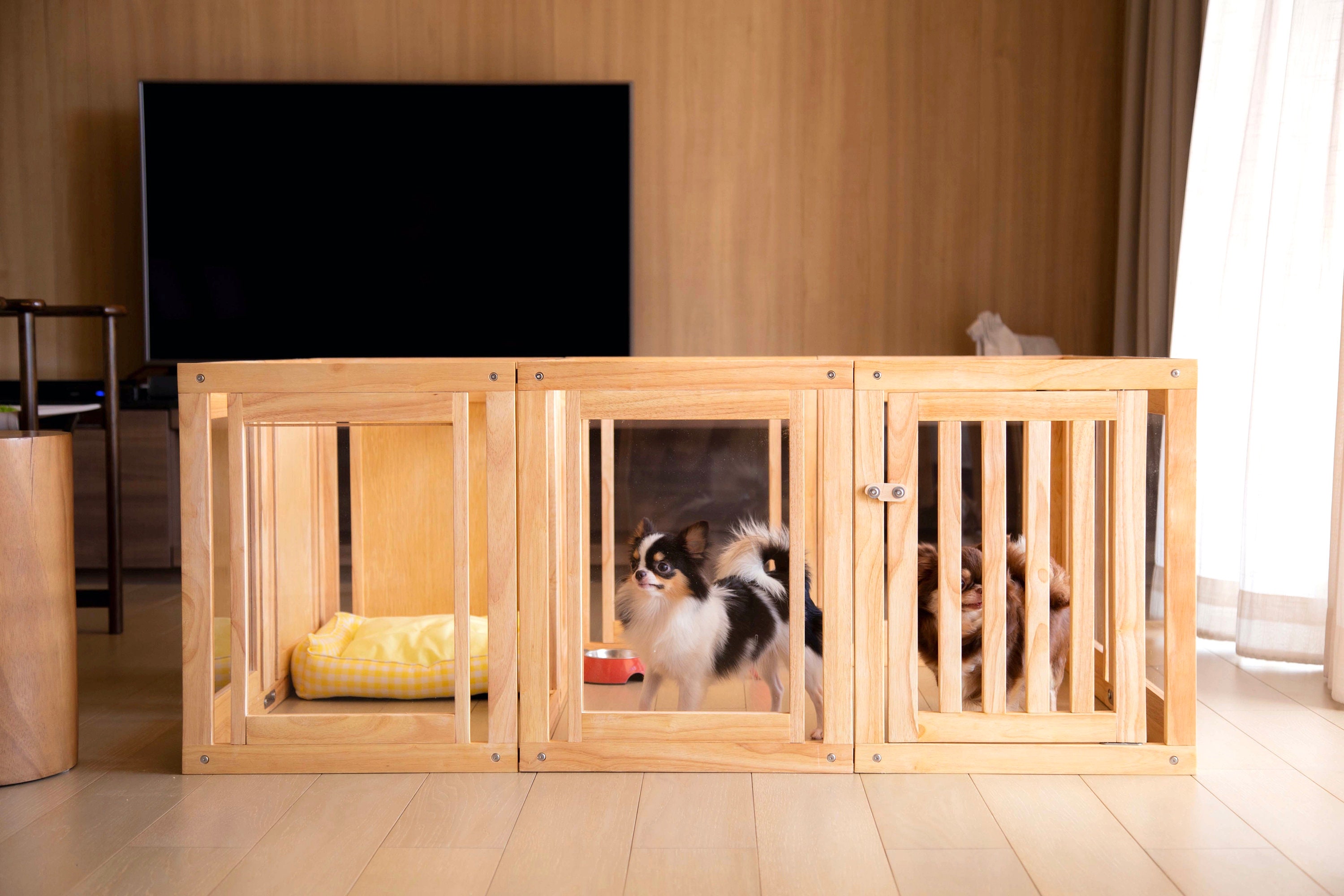 Achie-dog Playpen Indoorultimate, Modern Dog Pen, Wooden Puppy, Modular ...