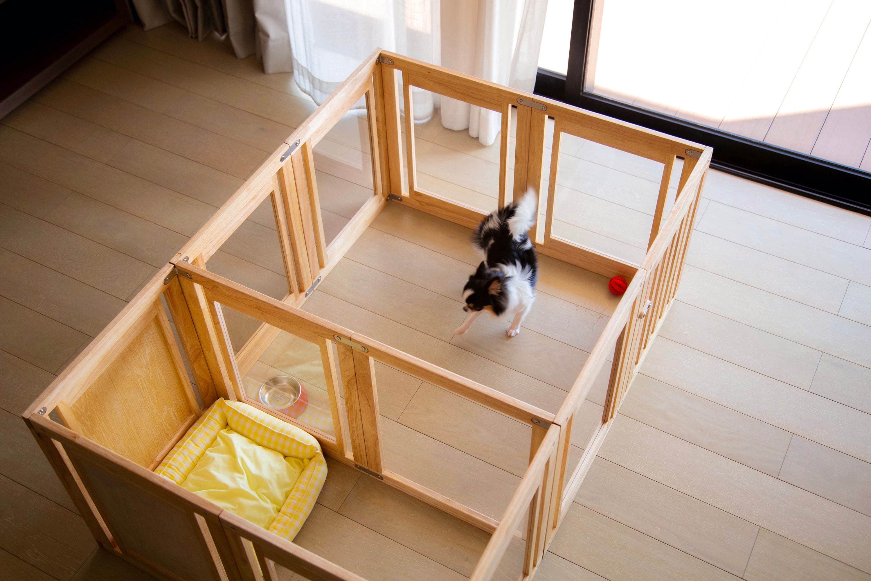 Achie-dog Playpen Indoorultimate, Modern Dog Pen, Wooden Puppy, Modular ...