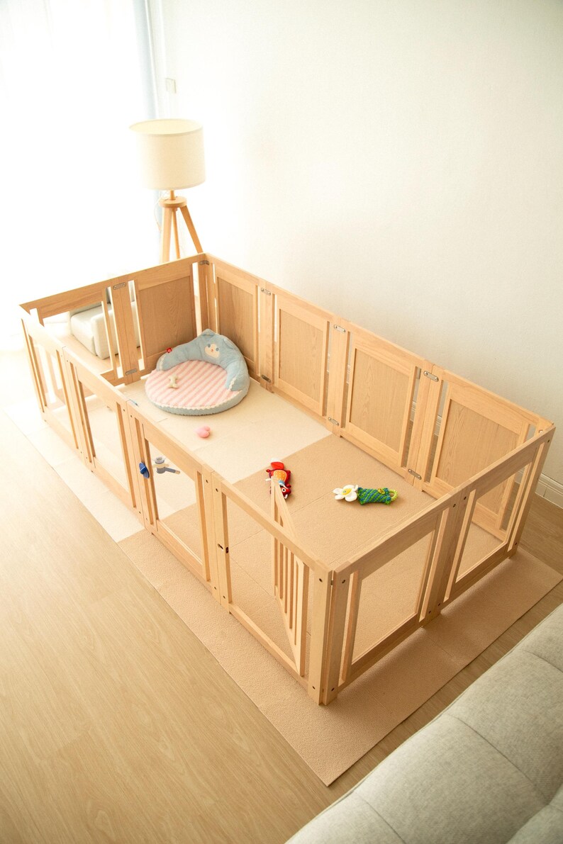 Modular Wooden Pet Playpen – Customizable Indoor Dog Pen - Etsy