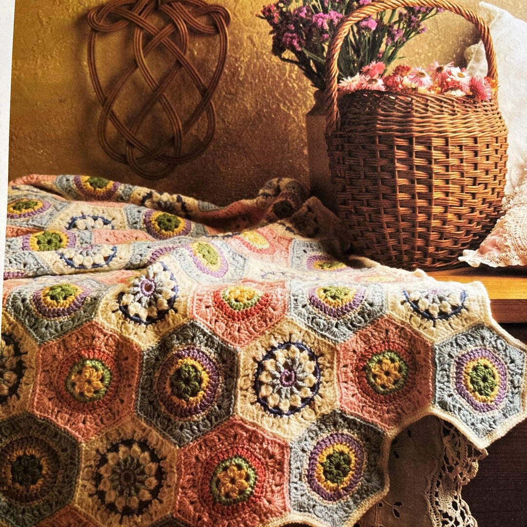 Vintage Crochet Pattern 1970s Retro Throw Blanket BN64 - Etsy