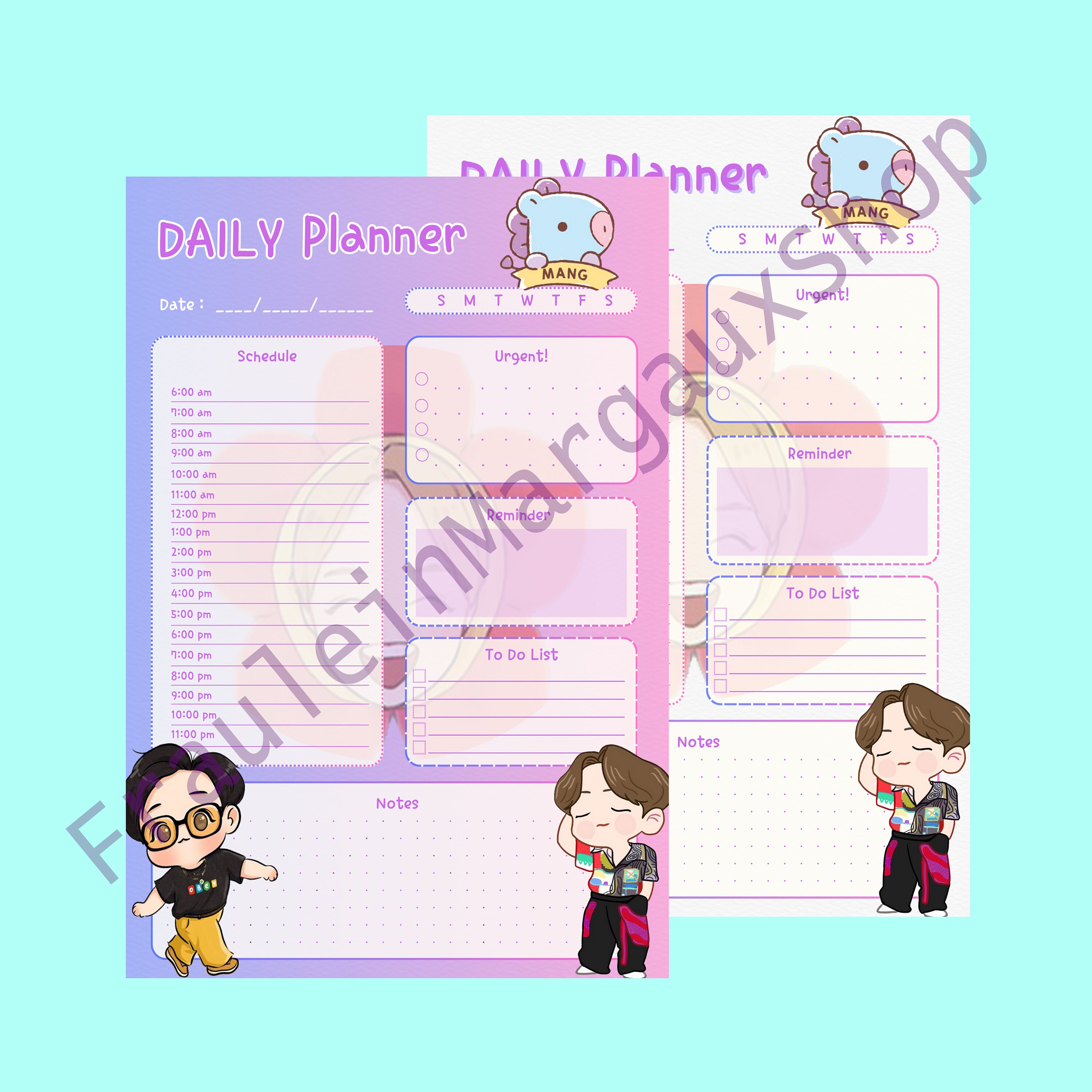 BTS Daily Planner BT21 Daily Planner KPOP Stationery Journal A4 Planner ...