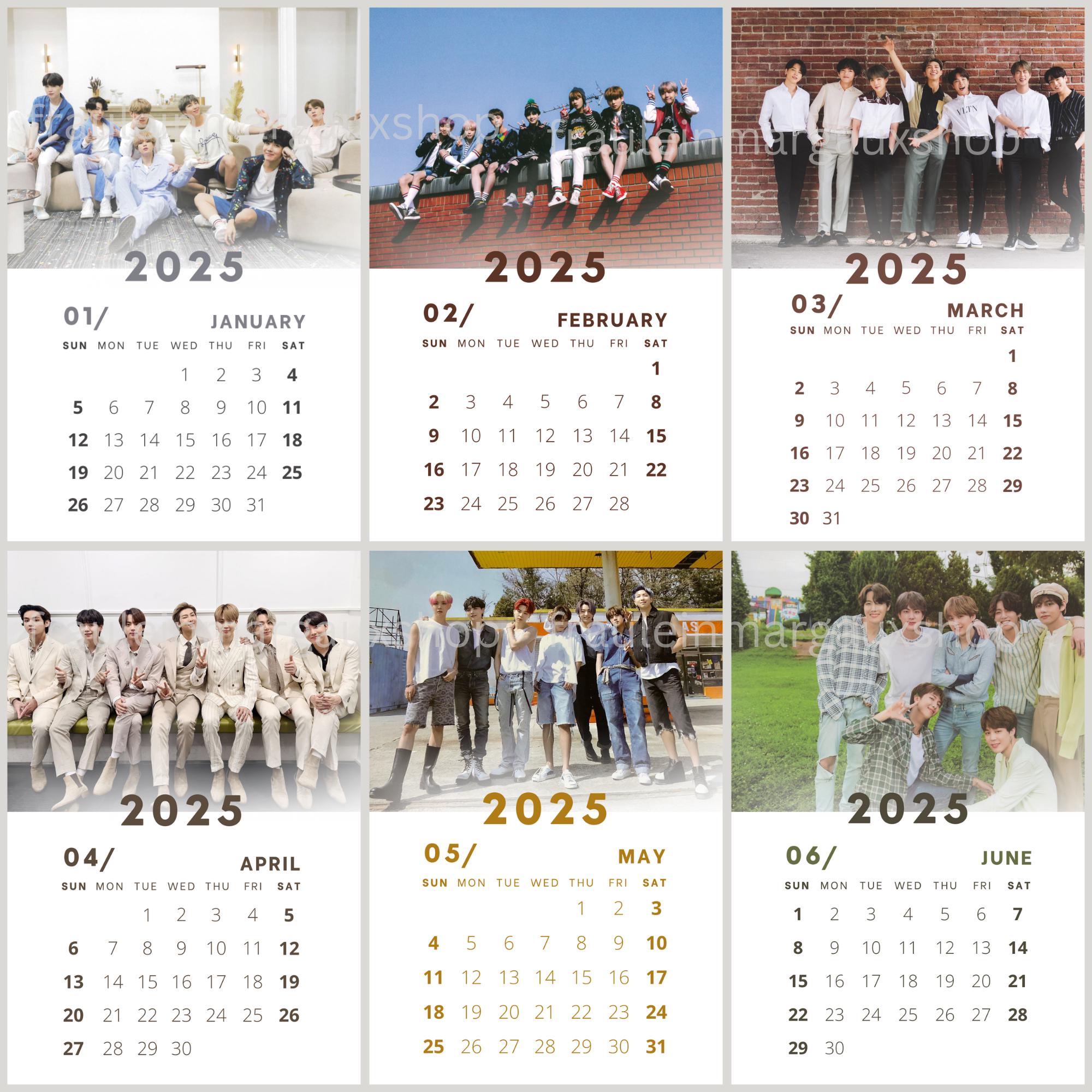 Calendario BTS 2025 / Calendario de escritorio Bangtan Seonyeondan / Calendario digital ...