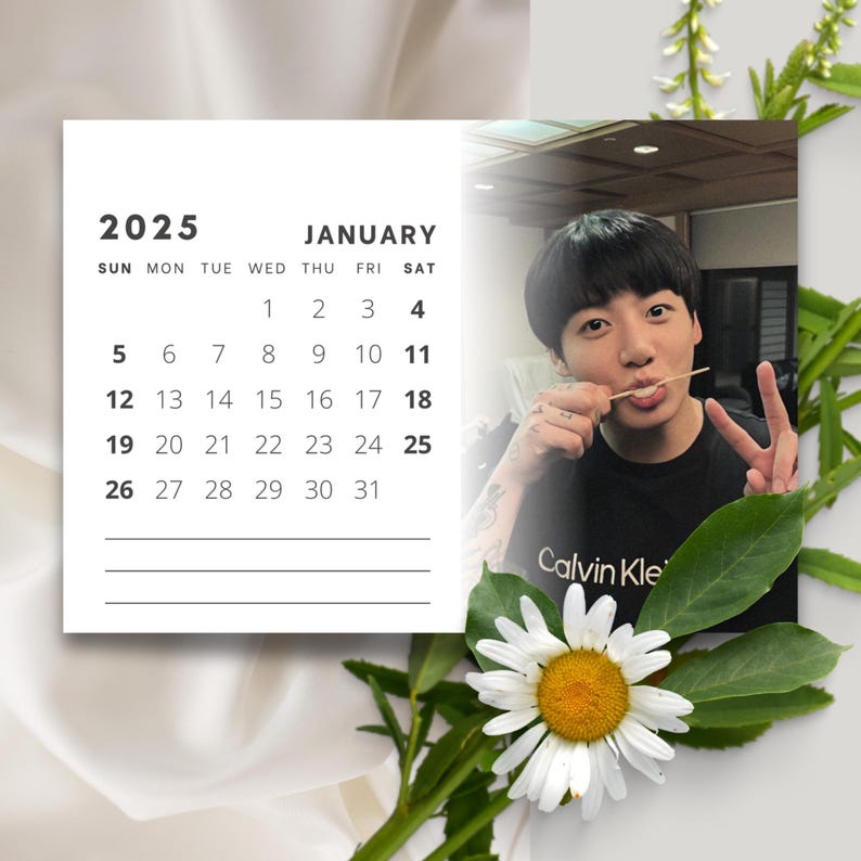 BTS JUNGKOOK Calendar 2025 Jeon Jungkook Desk Calendar 2025 Digital ...