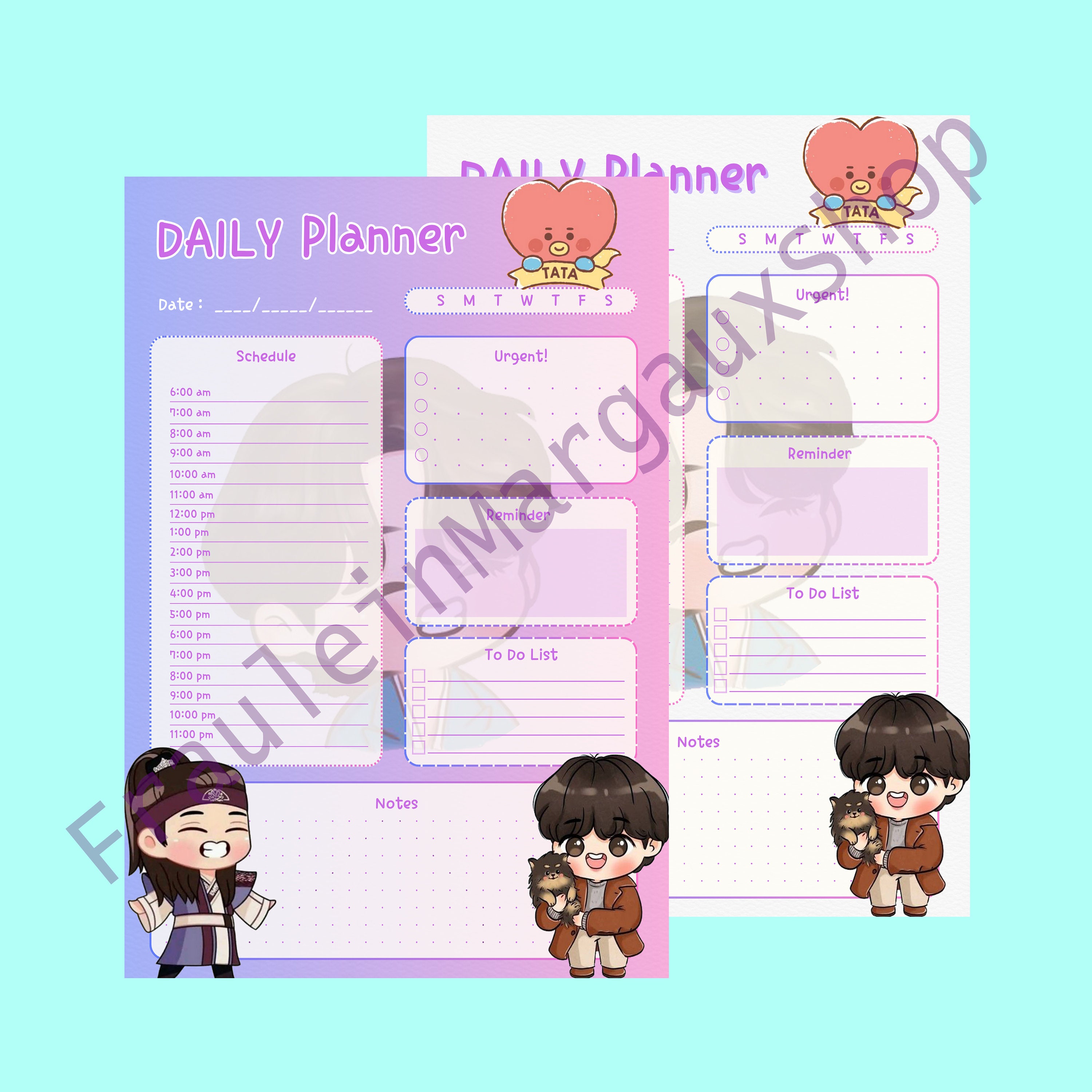 BTS Daily Planner | BT21 Daily Planner | KPOP Stationery Journal | A4 ...