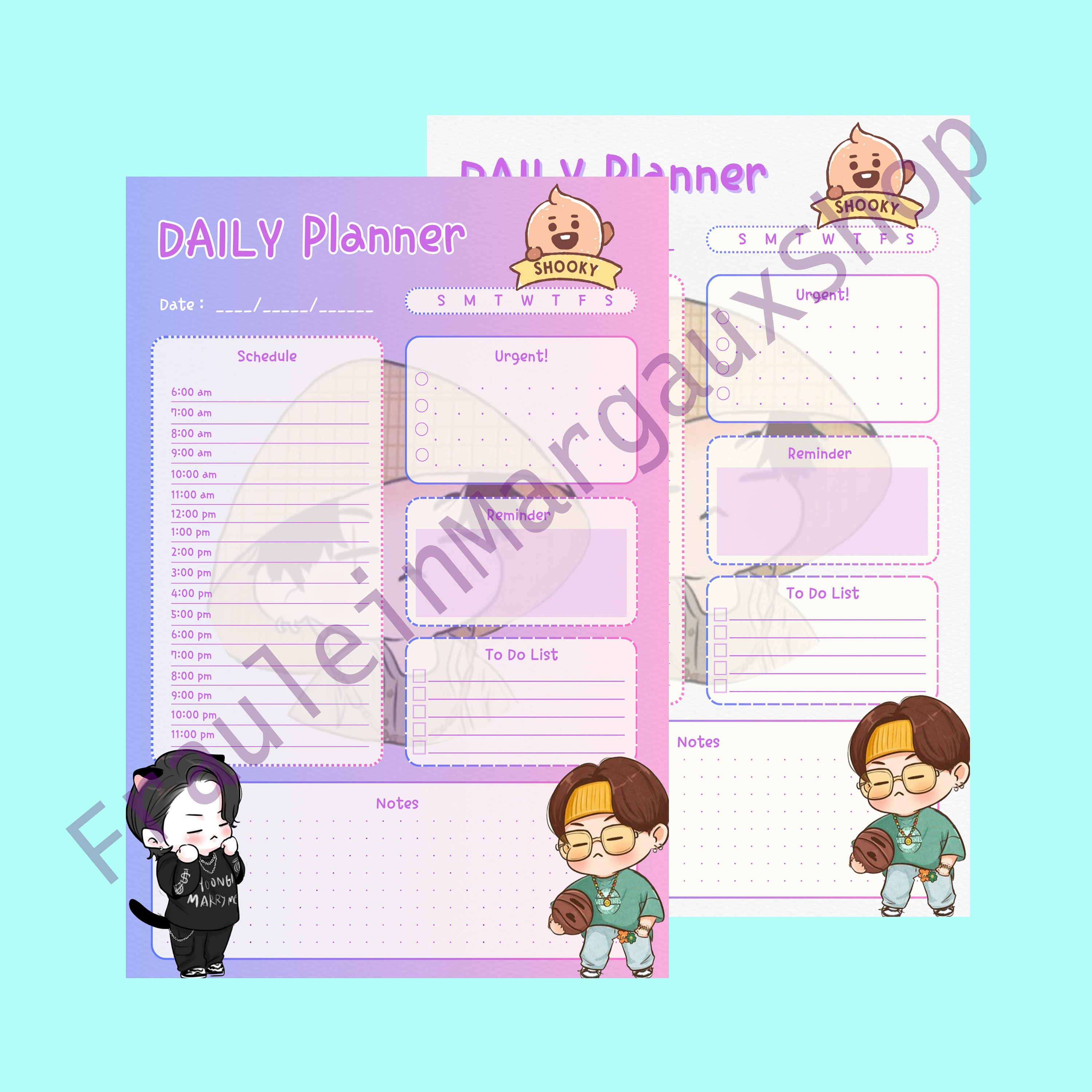 BTS Daily Planner BT21 Daily Planner KPOP Stationery Journal A4 Planner ...