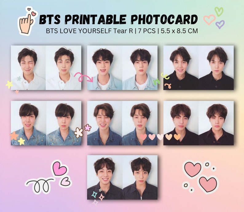 BTS Love Yourself Tear R Version Photocard | BTS Printable Digital ...