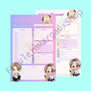 BTS Daily Planner | BT21 Daily Planner | KPOP Stationery Journal | A4 ...