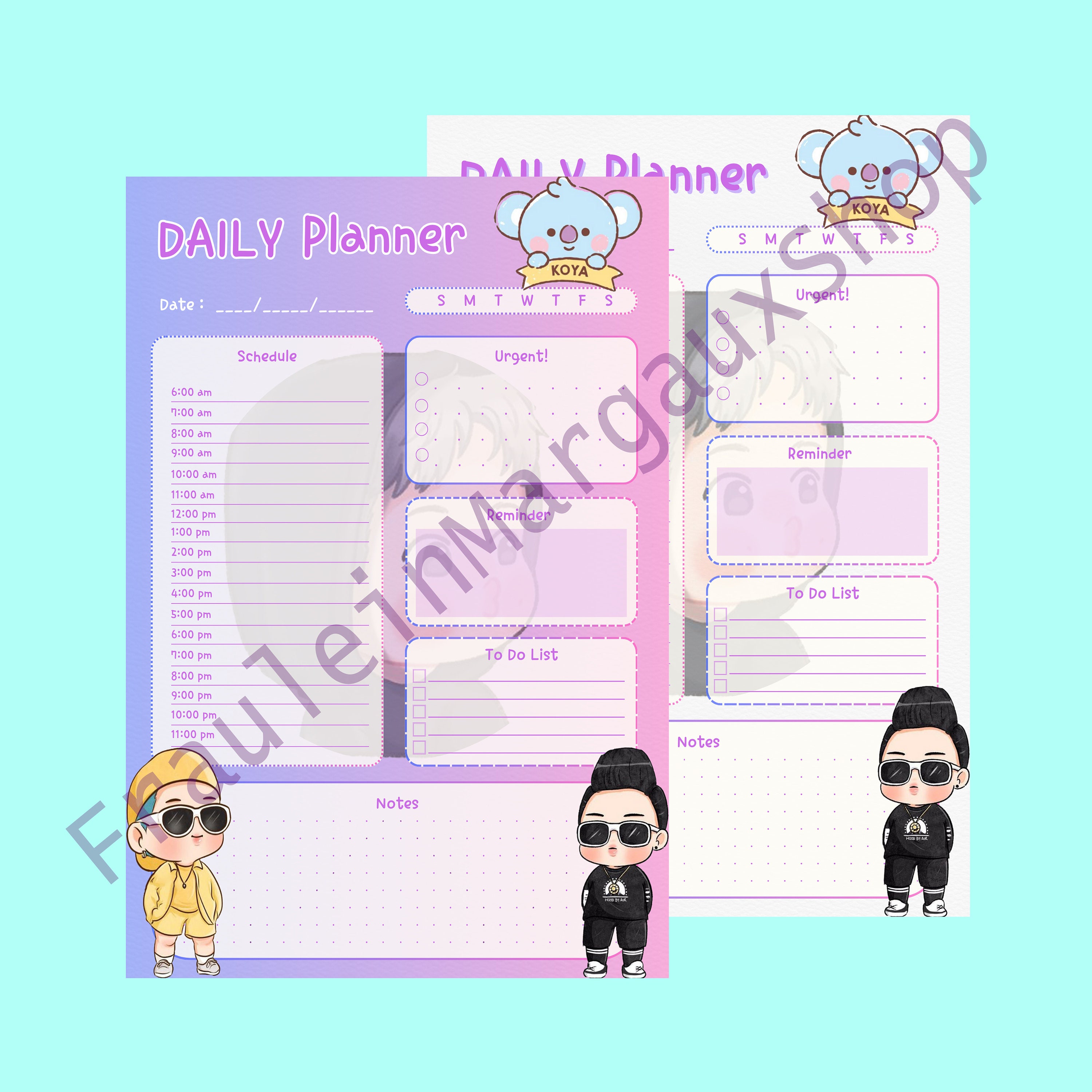 BTS Daily Planner BT21 Daily Planner KPOP Stationery Journal A4 Planner ...