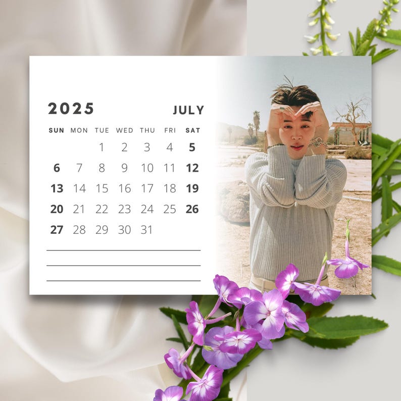 BTS JIMIN Calendar 2025 Park Jimin Desk Calendar 2025 Digital Calendar ...