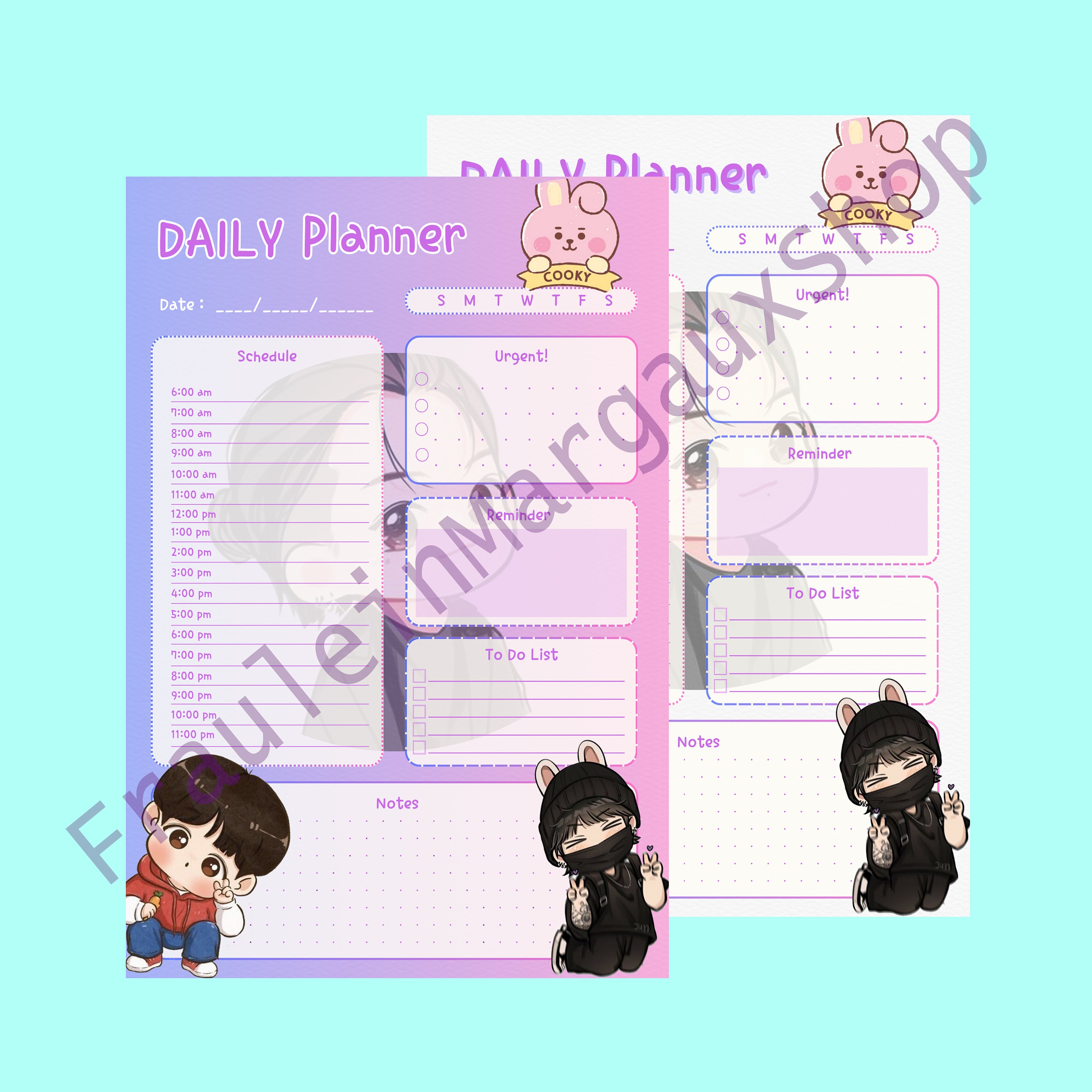 BTS Daily Planner BT21 Daily Planner KPOP Stationery Journal A4 Planner ...