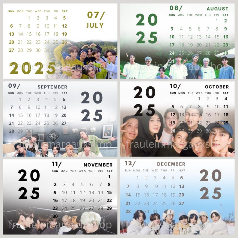 BTS Calendar 2025 | Bangtan Seonyeondan Desk Calendar | Digital ...