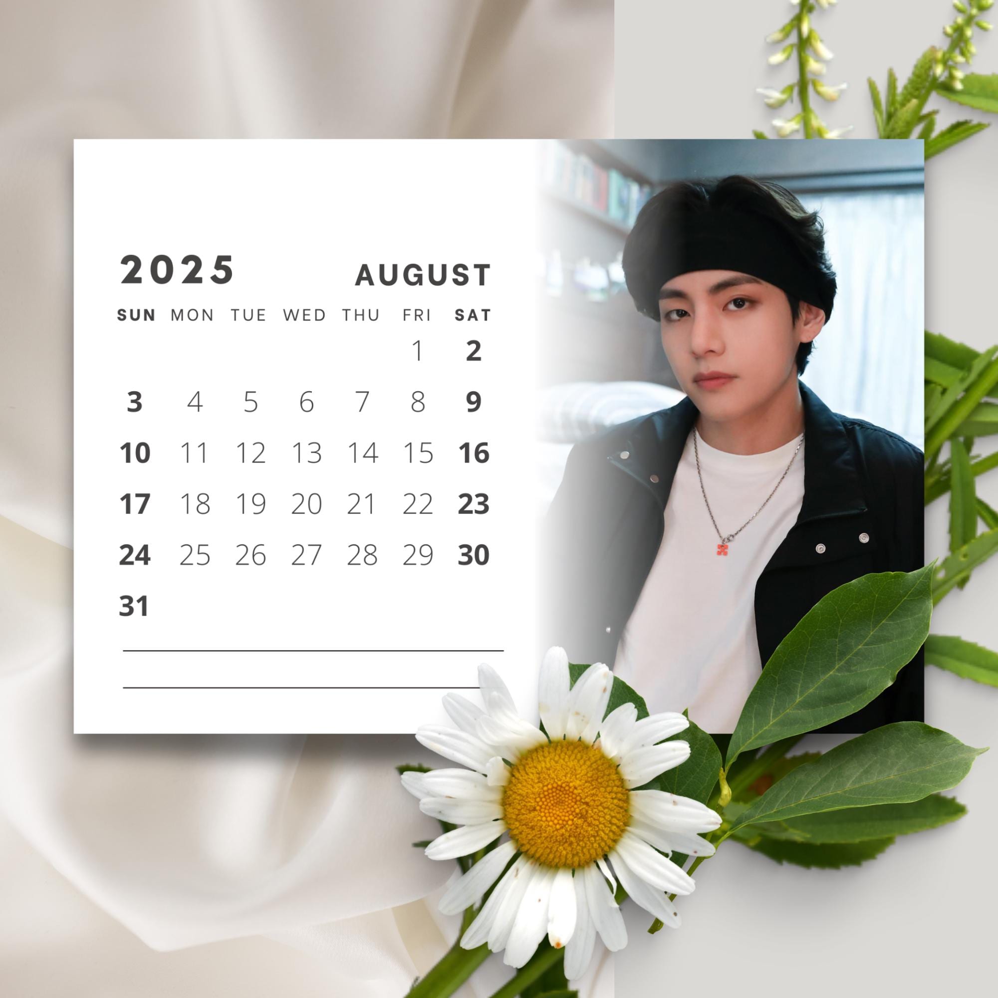 BTS V Calendar 2025 | Kim Taehyung Desk Calendar 2025 | Digital ...