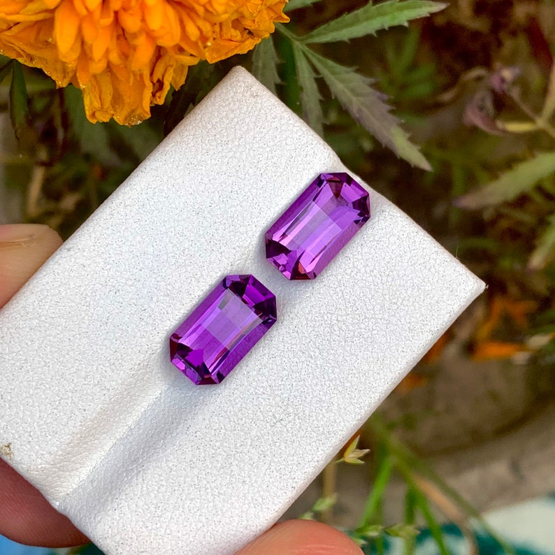 Pixel Cut Amethyst Pair - Etsy