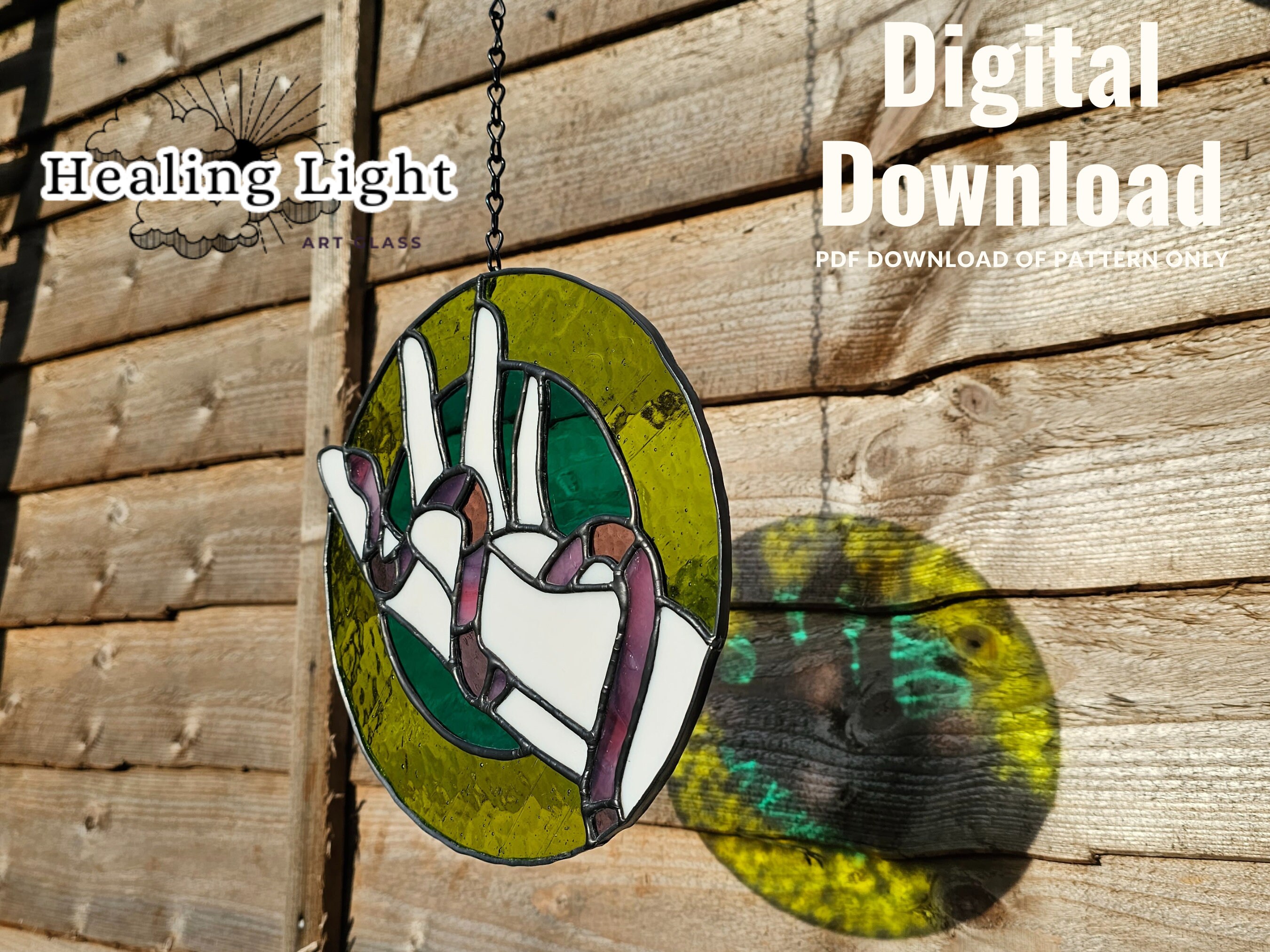 Magic Snake Hand Stained Glass Pattern, DIY Stained Glass, Digital ...