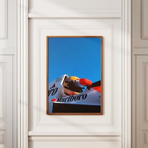 F1 Ayrton Senna Poster, Mclaren, Marlboro, Formula 1, Vintage Wall Art ...