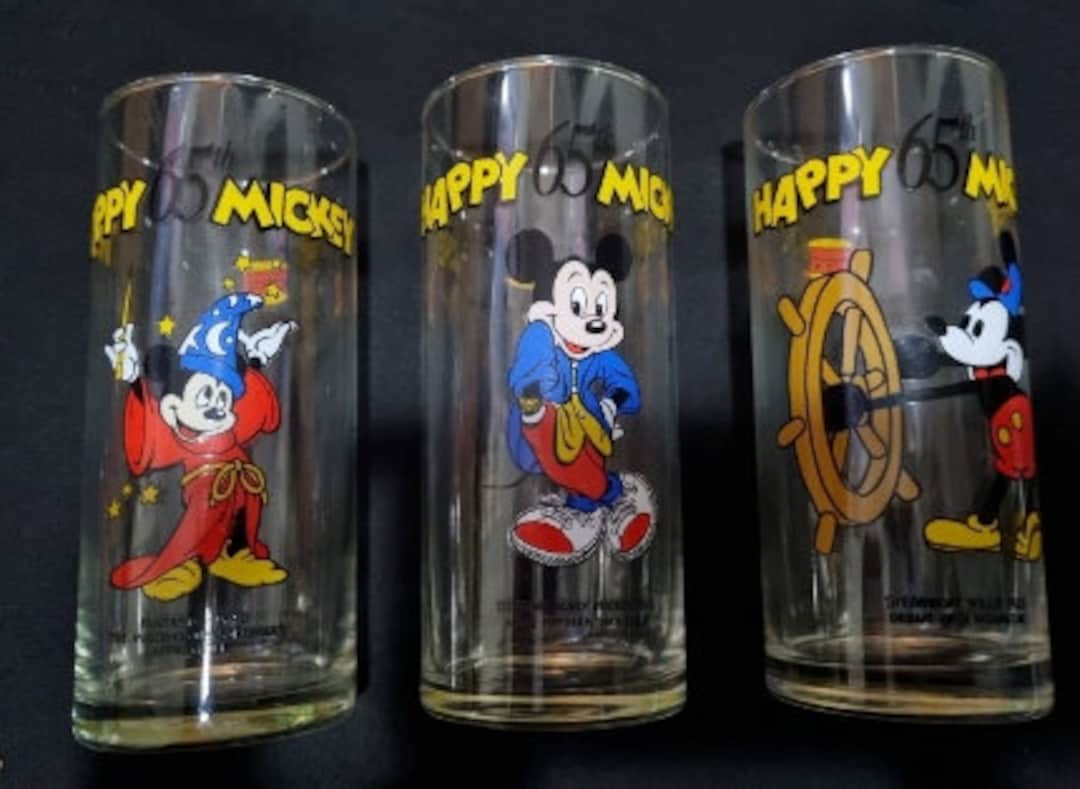 3 X Hungry Jack's Happy 65th Mickey Mouse Glasses Glassware Disney GW2 ...