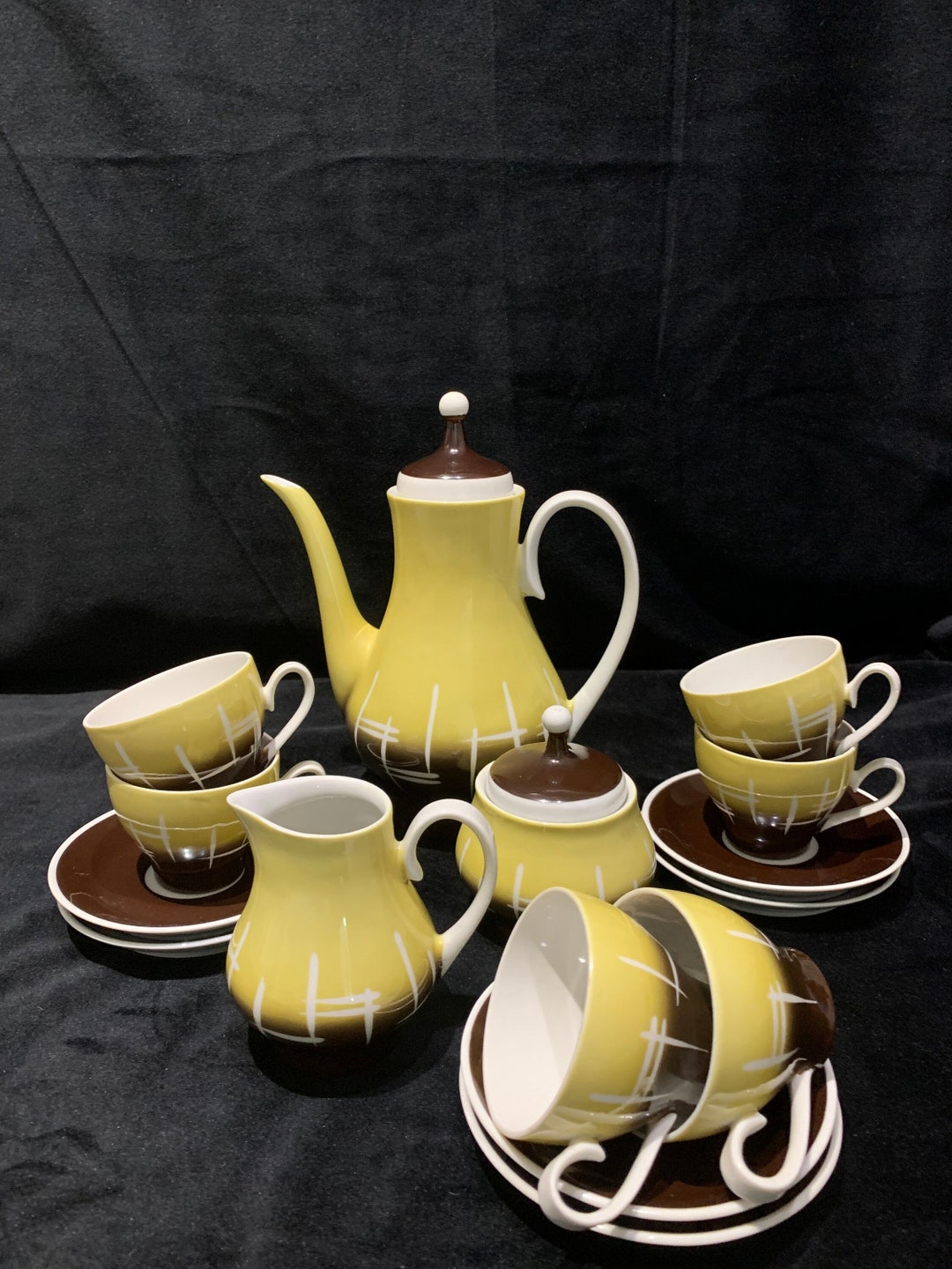 Vintage Coffee Service Germany 1950s/retro Porcelain/collectible Porcelain/kahla Tableware ...