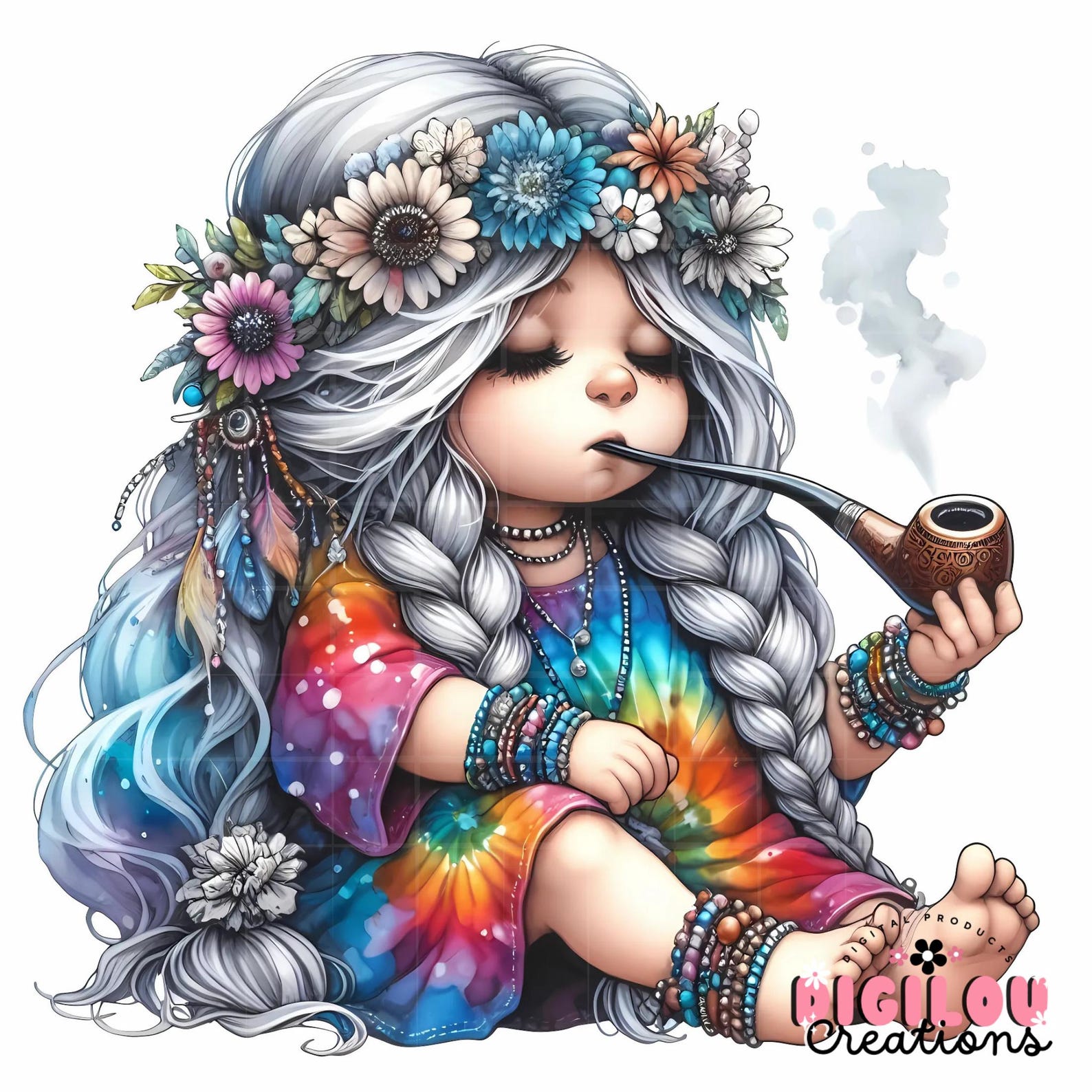 Groovy Hippie Gnome Clipart, Groovy Decor, 10 High-res Jpegs ...