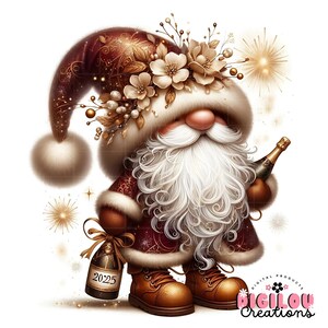 Whimsical New Year Gnome Clipart Set 10 High-quality 300 DPI Jpegs Cute ...