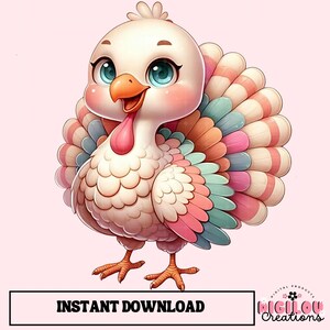 Retro Pastel Bohemian Turkey Clipart Set | 6 High-resolution Pngs ...