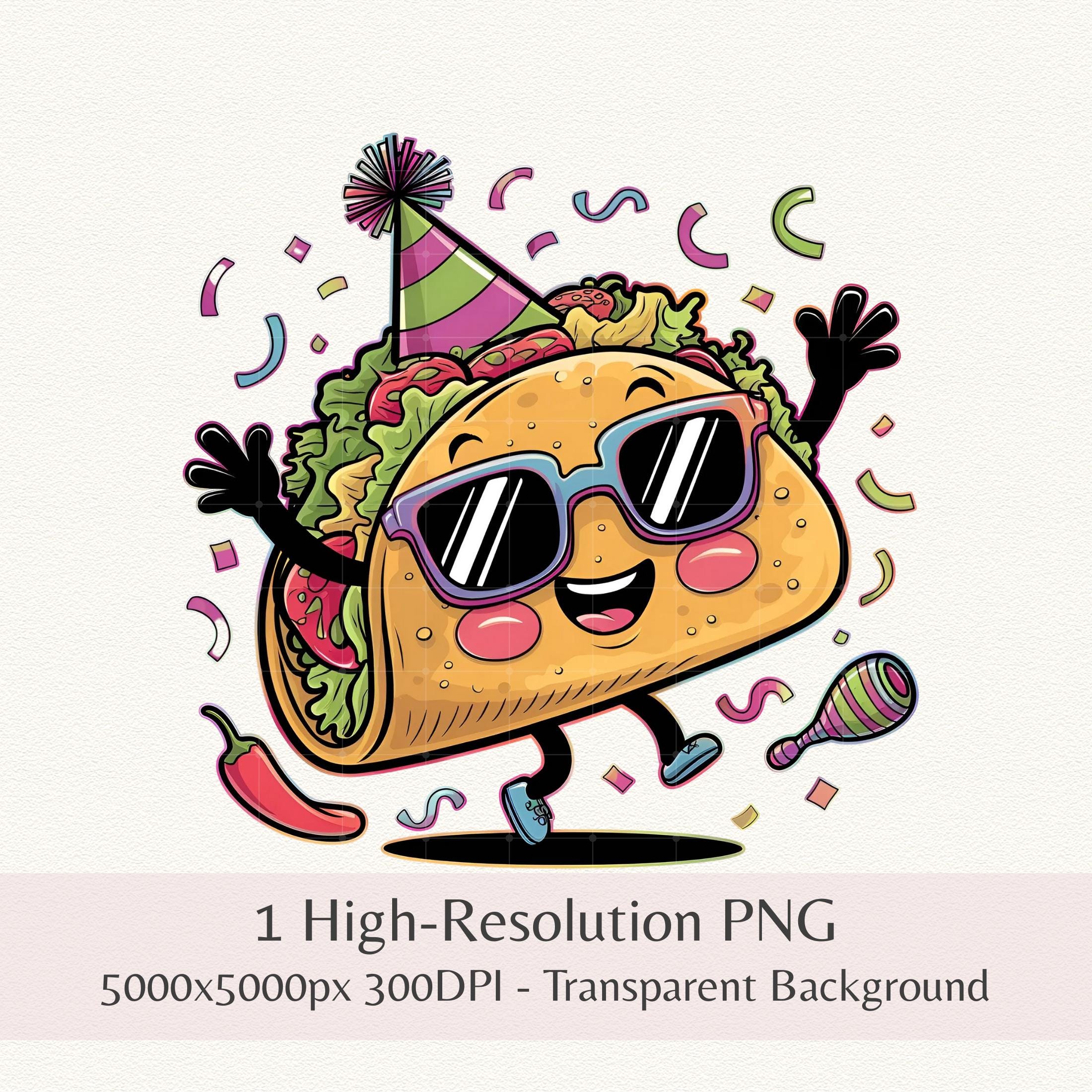 Cinco De Mayo Tacos Party PNG, Funny Mexican Food Clipart, Tacos ...