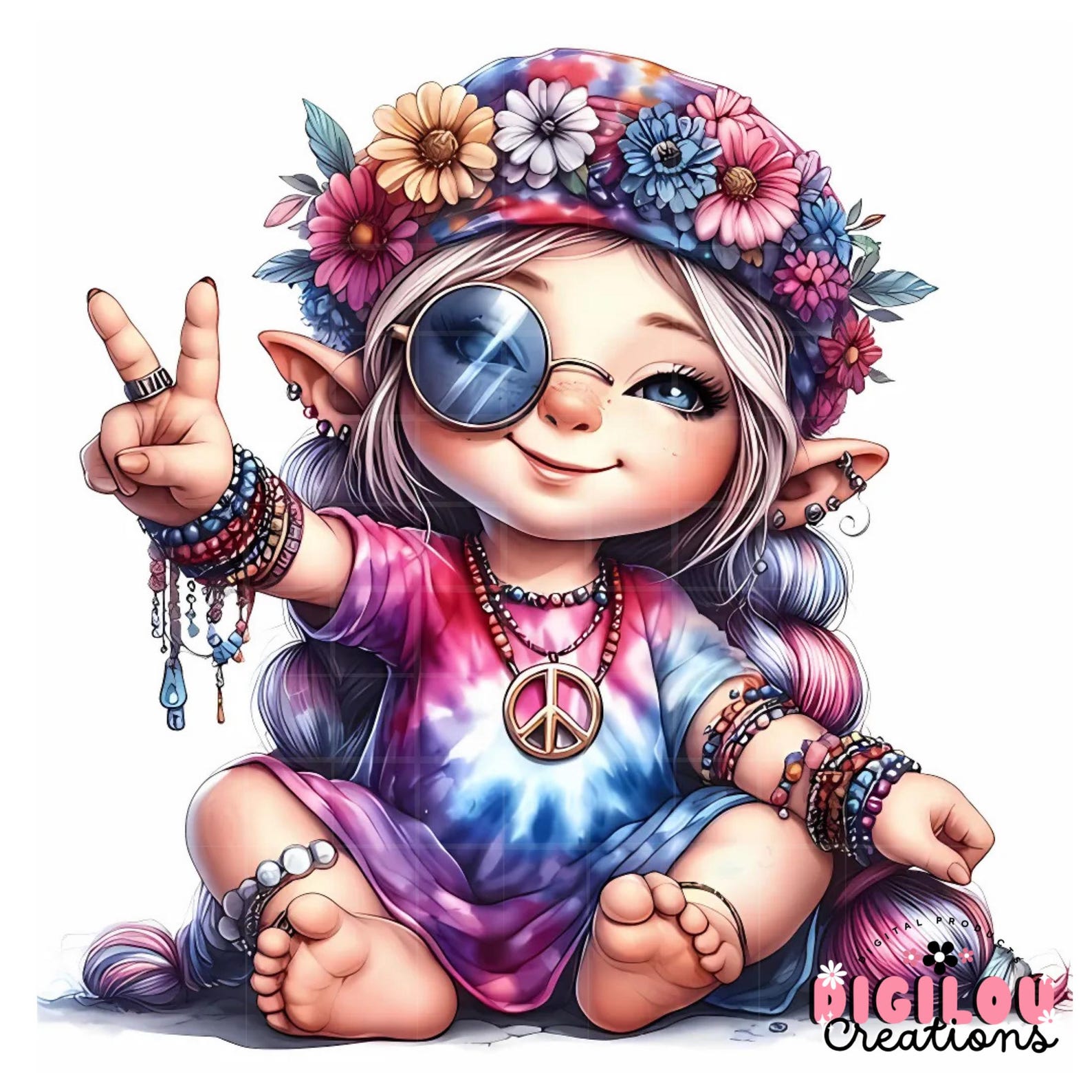 Groovy Hippie Gnome Clipart, Groovy Decor, 10 High-res Jpegs ...