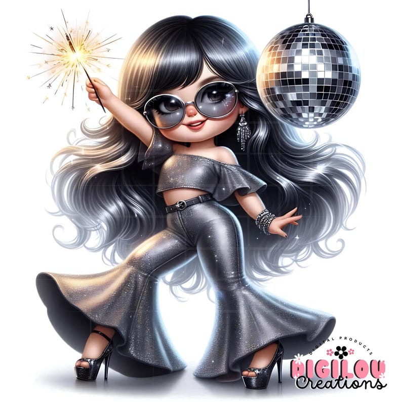 Gnome Disco Ball 2025 Clipart 10 High-quality 300 DPI Jpegs Whimsical ...