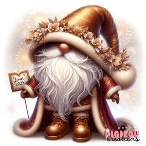 Whimsical New Year Gnome Clipart Set 10 High-quality 300 DPI Jpegs Cute ...