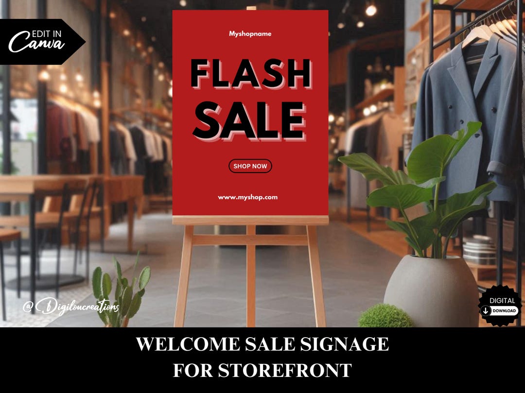 Flash Sale Storefront Signage for Outdoor or Indoor, Welcome Sale ...