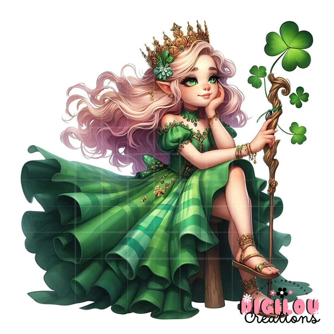 Saint Patrick Day Clipart | Irish Princess Gnomes | 10 High- Quality ...