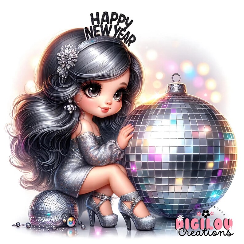 Gnome Disco Ball 2025 Clipart 10 High-quality 300 DPI Jpegs Whimsical ...
