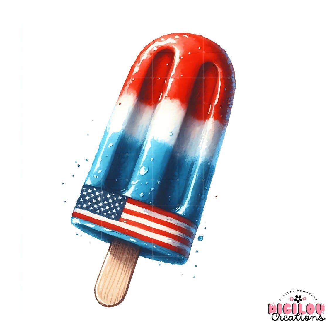 4th of July Popsicle Clipart Bundle – 10 Watercolor Patriotic Summer ...
