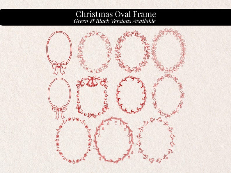 Christmas Hand Drawn Doodle PNG Clipart Bundle Festive Line Art ...