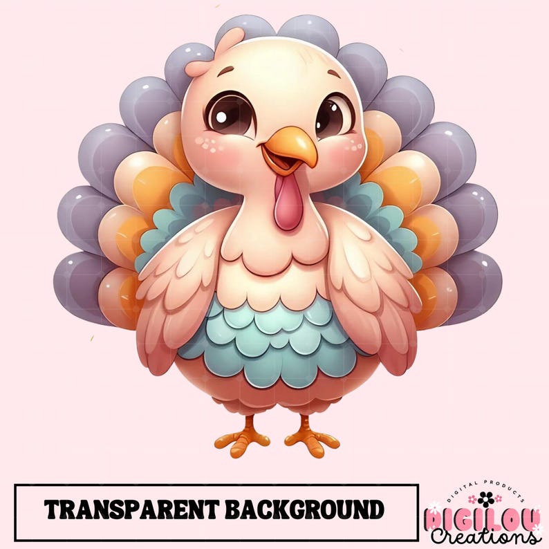 Retro Pastel Bohemian Turkey Clipart Set | 6 High-resolution Pngs ...