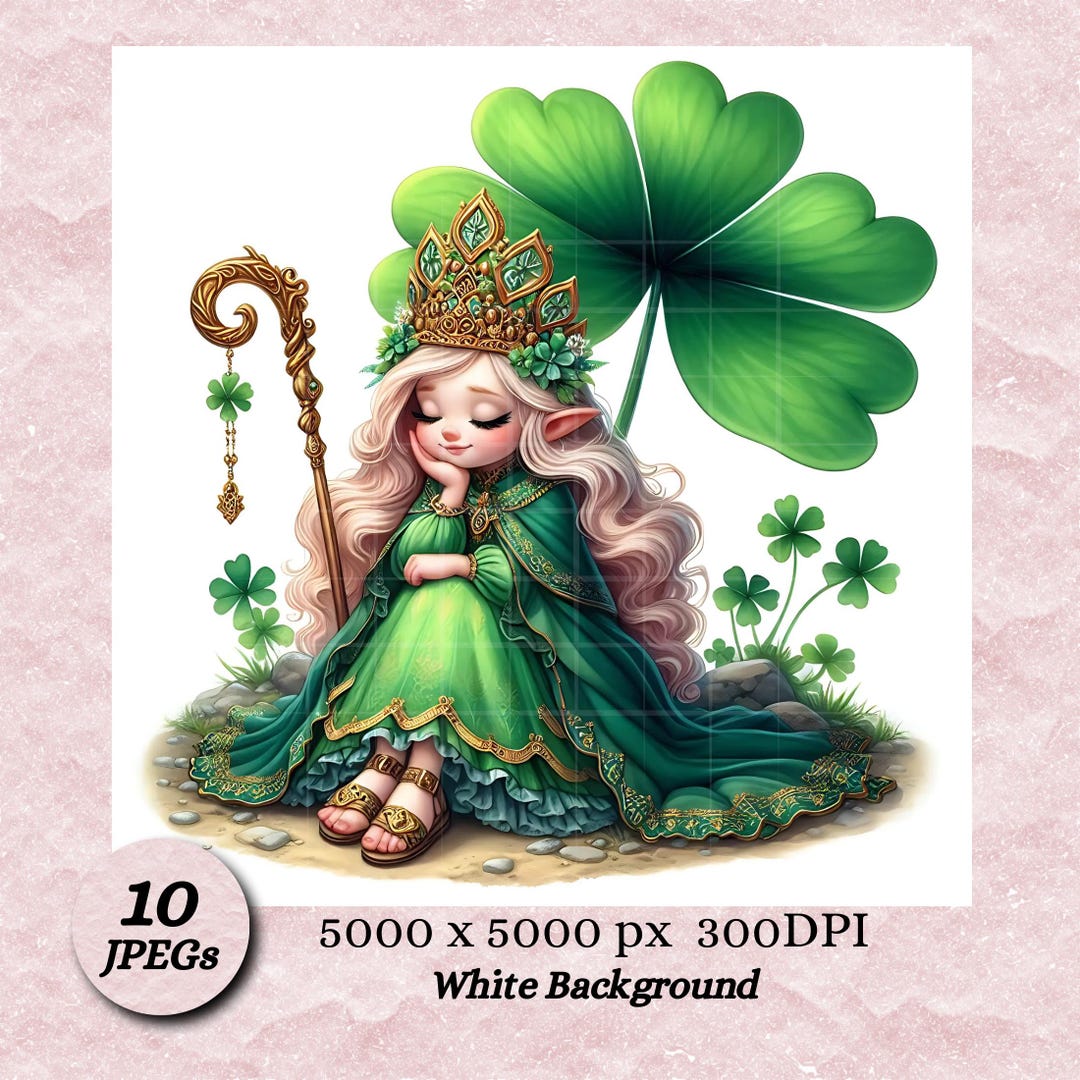 Saint Patrick Day Clipart | Irish Princess Gnomes | 10 High- Quality ...