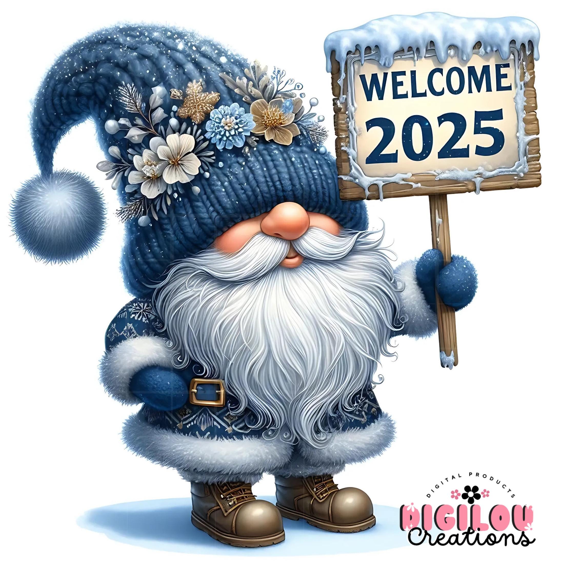 Watercolor Winter Gnome New Year Clipart 10 High-quality 300 DPI Jpegs ...