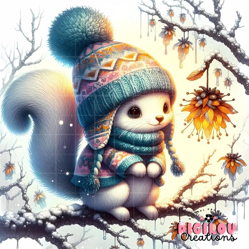 Winter Woodland Squirrel Clipart | 10 High-quality 300 DPI Jpegs ...