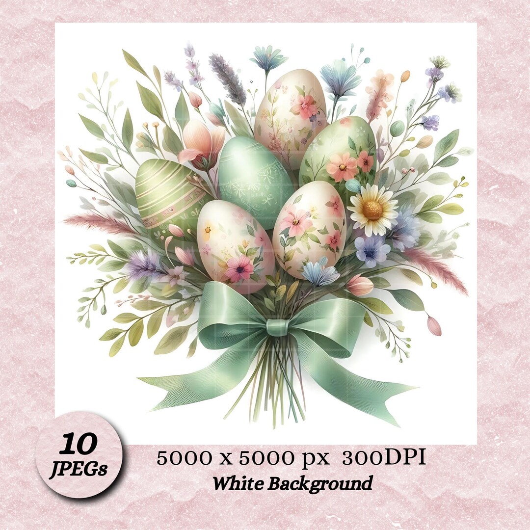 Easter Clipart | Easter Egg Bouquet | Set of 10 High Quality 300 Dpi ...