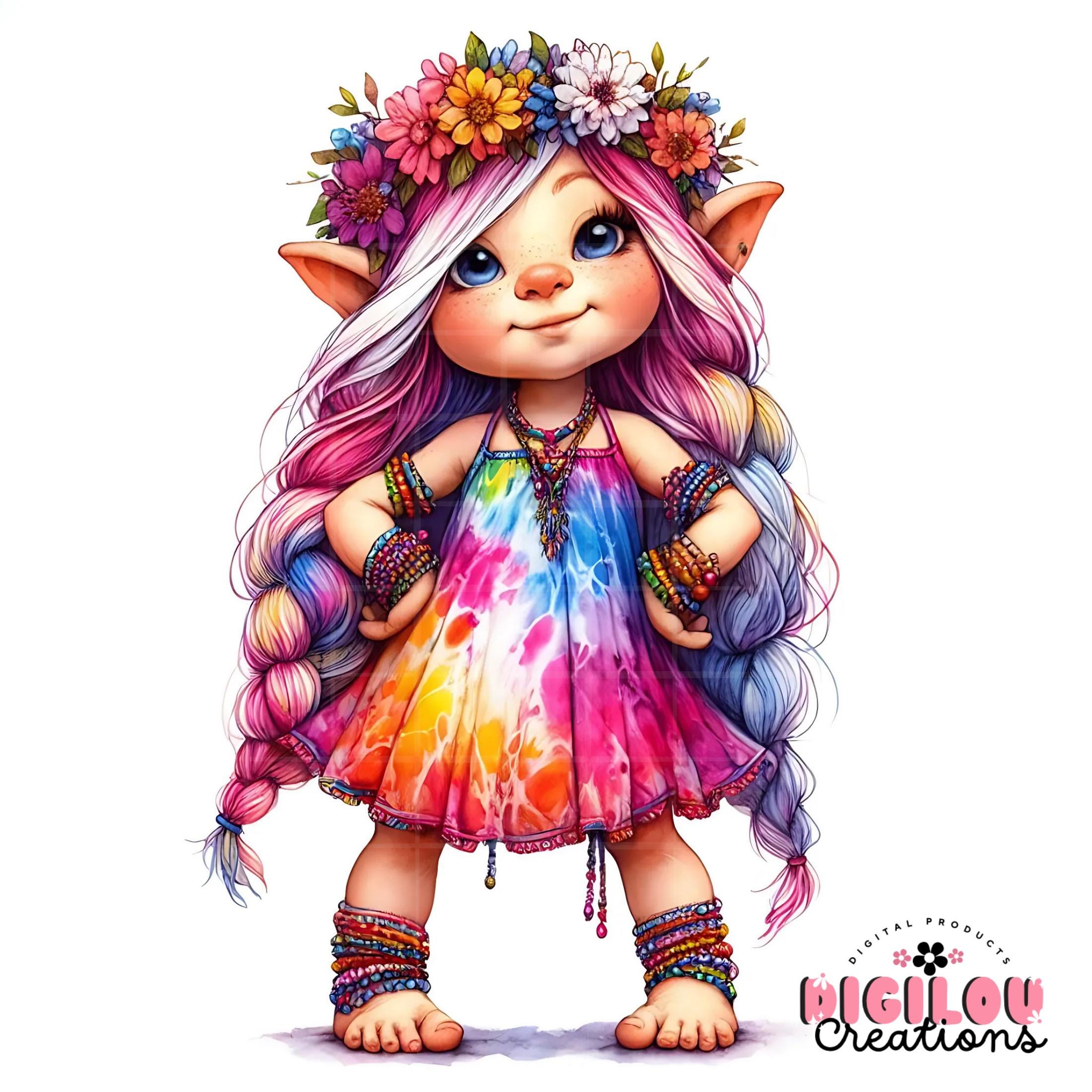 Groovy Hippie Gnome Clipart, Groovy Decor, 10 High-res Jpegs ...