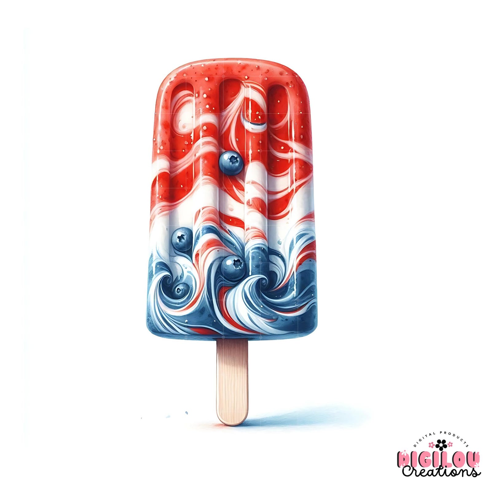 4th of July Popsicle Clipart Bundle – 10 Watercolor Patriotic Summer ...